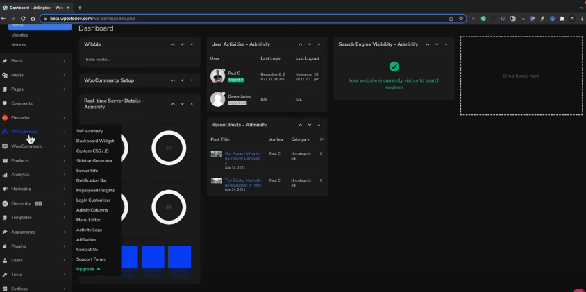 Custom WordPress Dashboard Theme with WPAdminify - Cyberfeeder